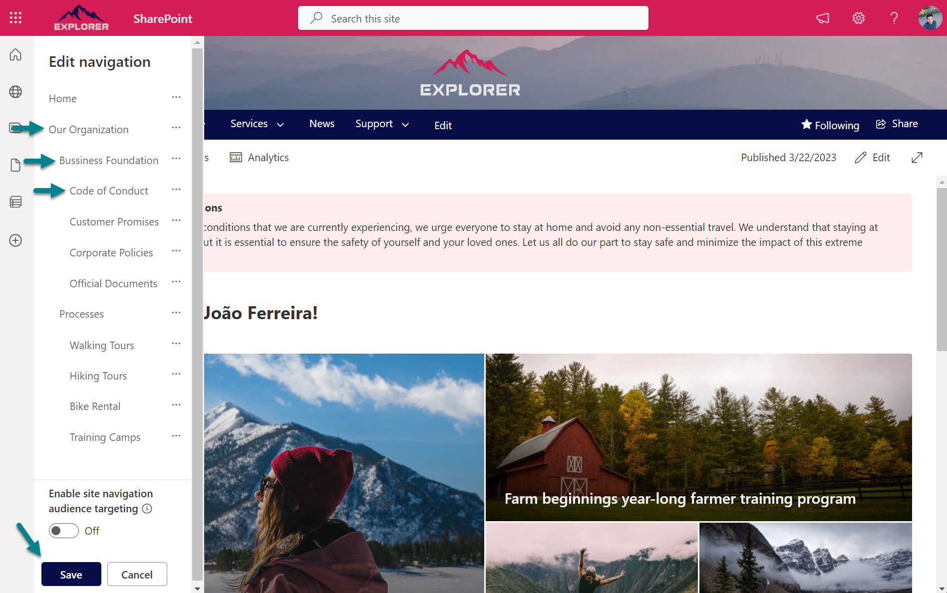 Building a SharePoint intranet with ChatGPT and Bing – Navigation - HANDS ON SharePoint